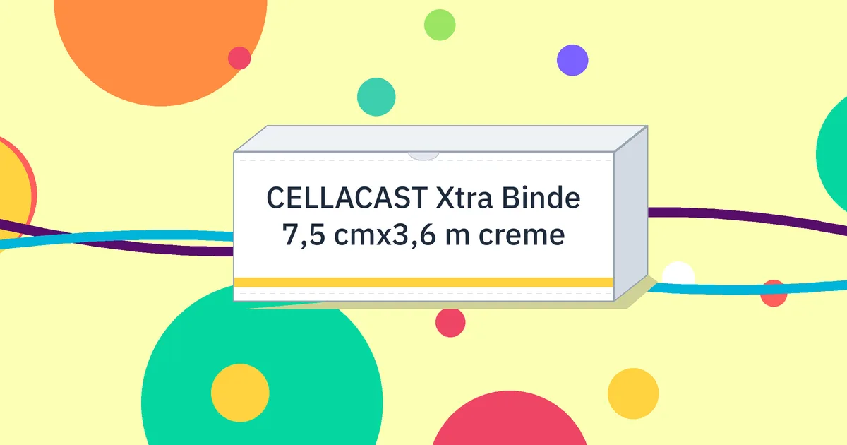Symbolbild: Packung mit der Aufschrift CELLACAST Xtra Binde 7,5 cmx3,6 m creme (PZN 14252828) – Verfügbarkeit und Bezug in Apotheken in Frankfurt am Main