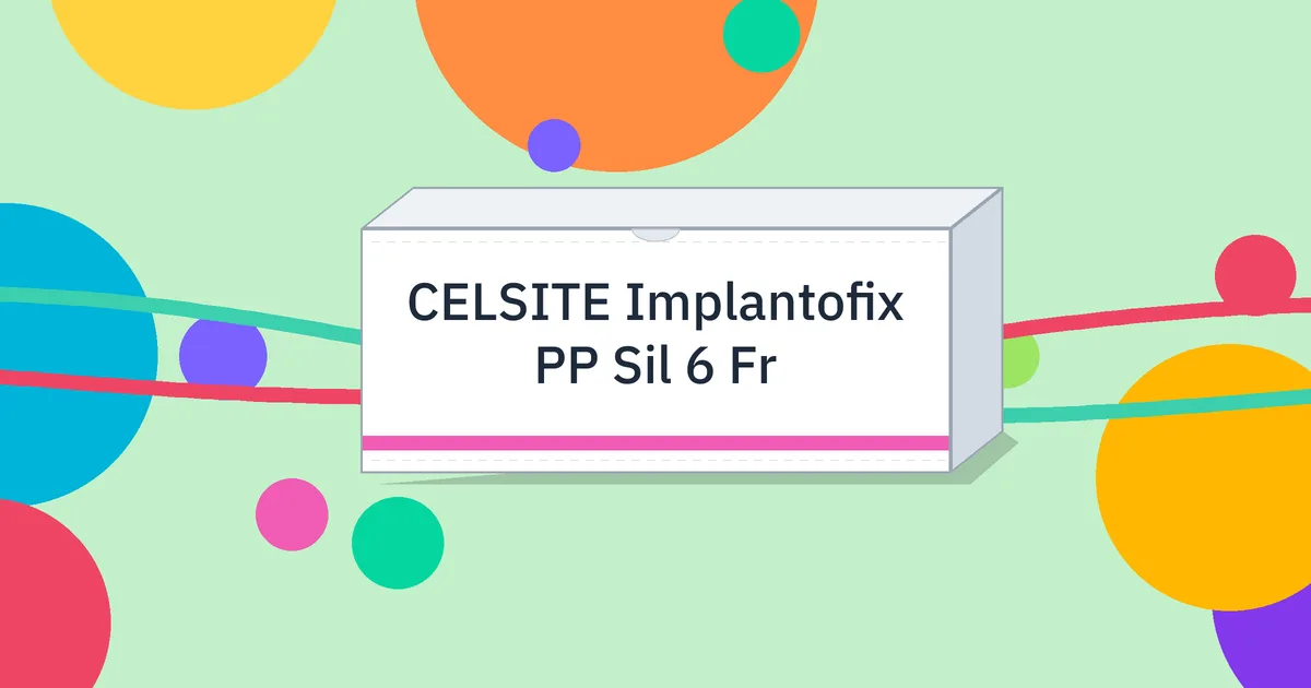 Symbolbild: Packung mit der Aufschrift CELSITE Implantofix PP Sil 6 Fr (PZN 07611617) – Verfügbarkeit und Bezug in Apotheken in Frankfurt am Main