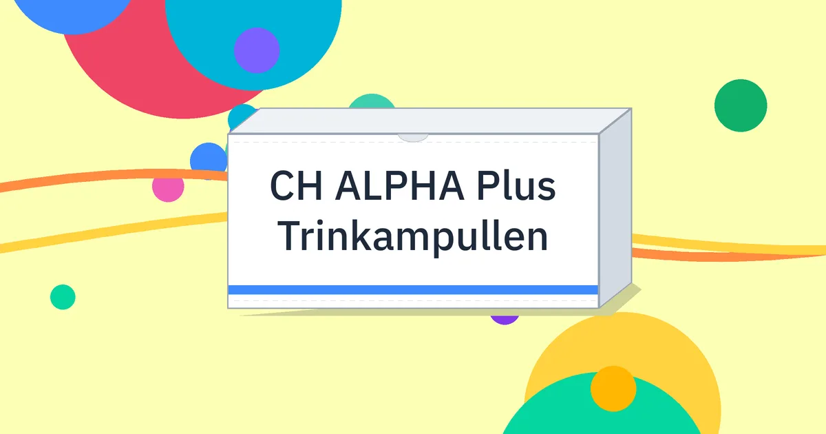 Symbolbild: Packung mit der Aufschrift CH ALPHA Plus Trinkampullen (PZN 05005597) – Verfügbarkeit und Bezug in Apotheken in Frankfurt am Main