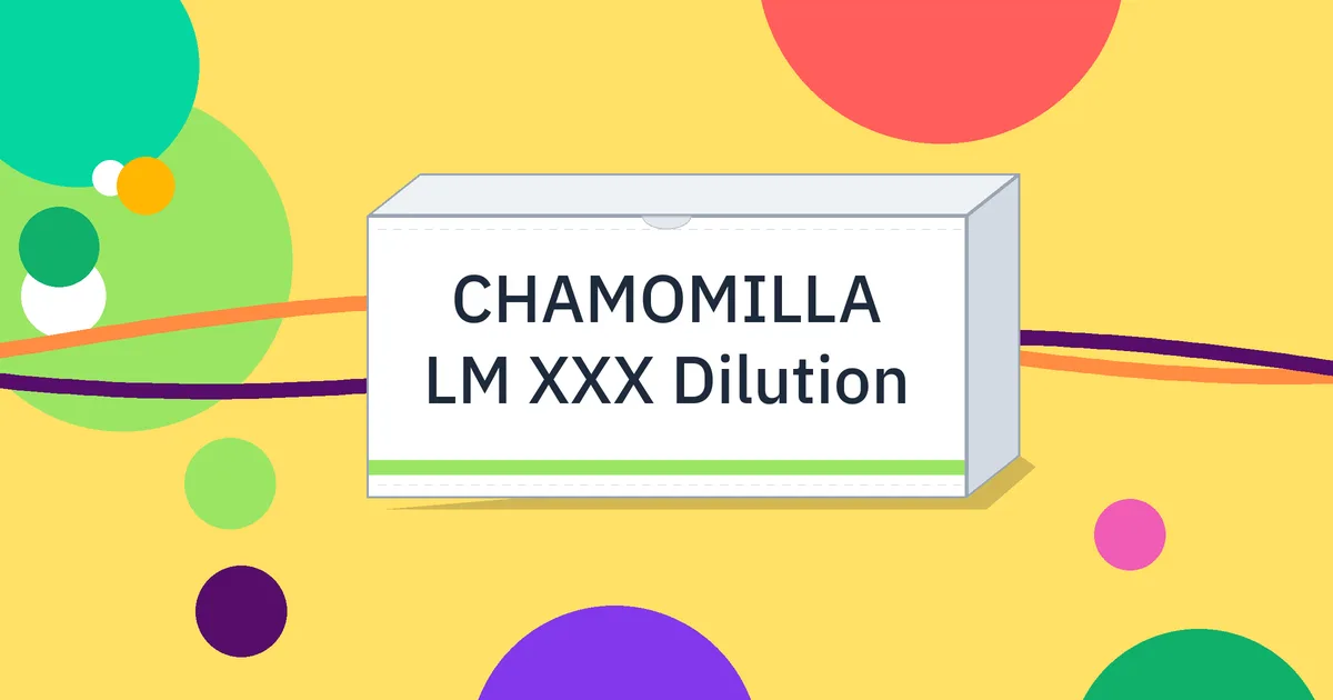 Symbolbild: Packung mit der Aufschrift CHAMOMILLA LM XXX Dilution (PZN 02674197) – Verfügbarkeit und Bezug in Apotheken in Frankfurt am Main