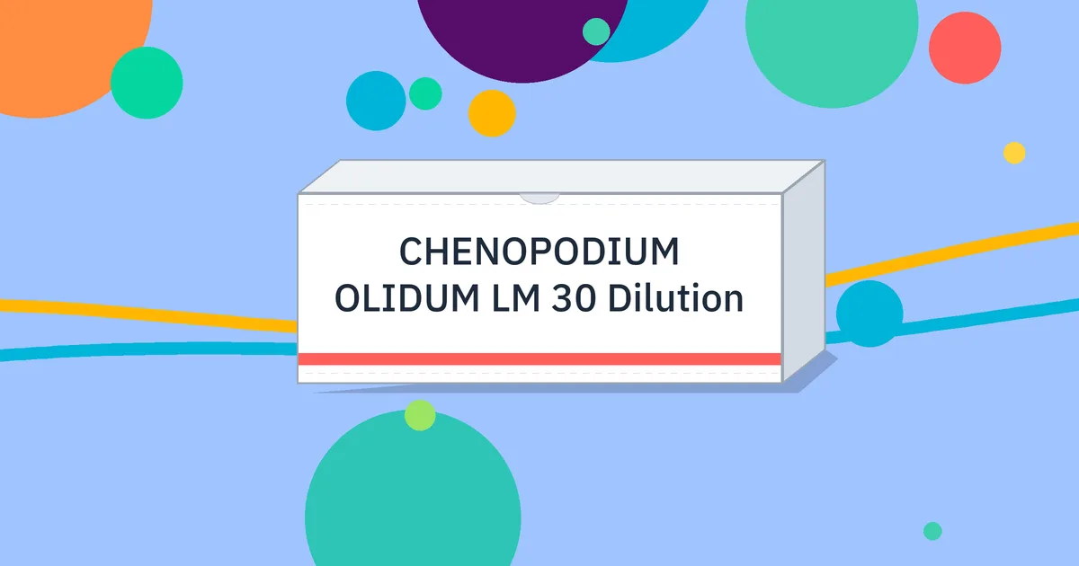 Symbolbild: Packung mit der Aufschrift CHENOPODIUM OLIDUM LM 30 Dilution (PZN 13441510) – Verfügbarkeit und Bezug in Apotheken in Frankfurt am Main