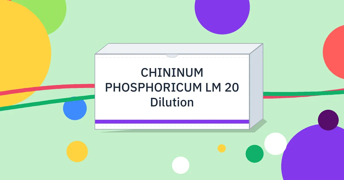 Symbolbild: Packung mit der Aufschrift CHININUM PHOSPHORICUM LM 20 Dilution (PZN 15867199) – Verfügbarkeit und Bezug in Apotheken in Frankfurt am Main