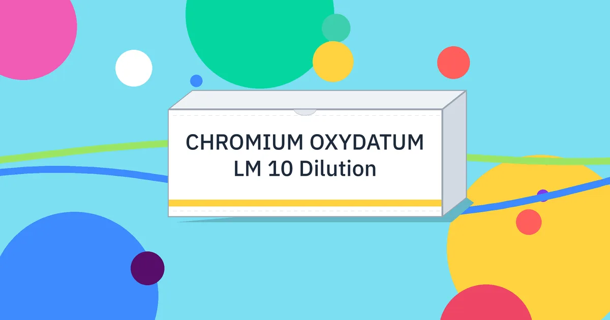 Symbolbild: Packung mit der Aufschrift CHROMIUM OXYDATUM LM 10 Dilution (PZN 13445465) – Verfügbarkeit und Bezug in Apotheken in Frankfurt am Main