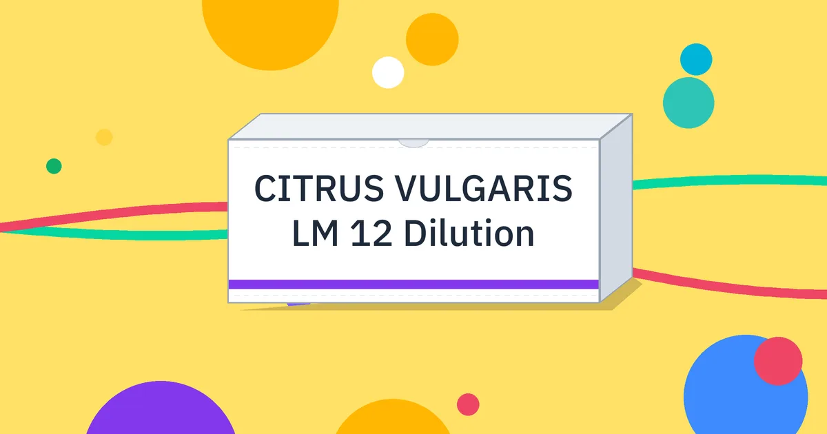 Symbolbild: Packung mit der Aufschrift CITRUS VULGARIS LM 12 Dilution (PZN 12821765) – Verfügbarkeit und Bezug in Apotheken in Frankfurt am Main