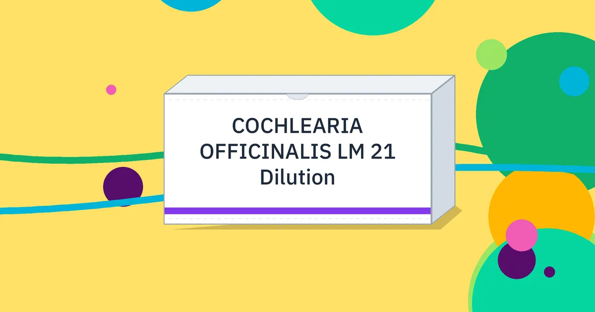 Symbolbild: Packung mit der Aufschrift COCHLEARIA OFFICINALIS LM 21 Dilution (PZN 12829560) – Verfügbarkeit und Bezug in Apotheken in Frankfurt am Main