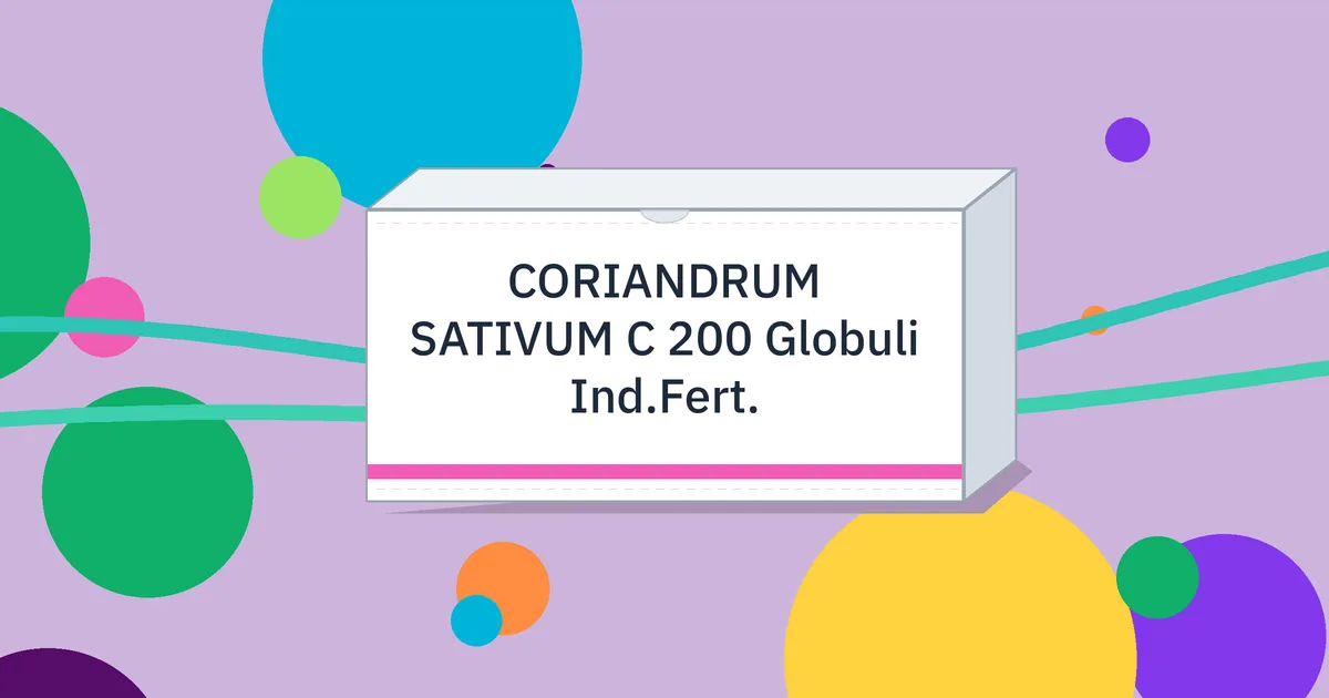 Symbolbild: Packung mit der Aufschrift CORIANDRUM SATIVUM C 200 Globuli Ind.Fert. (PZN 17687975) – Verfügbarkeit und Bezug in Apotheken in Frankfurt am Main