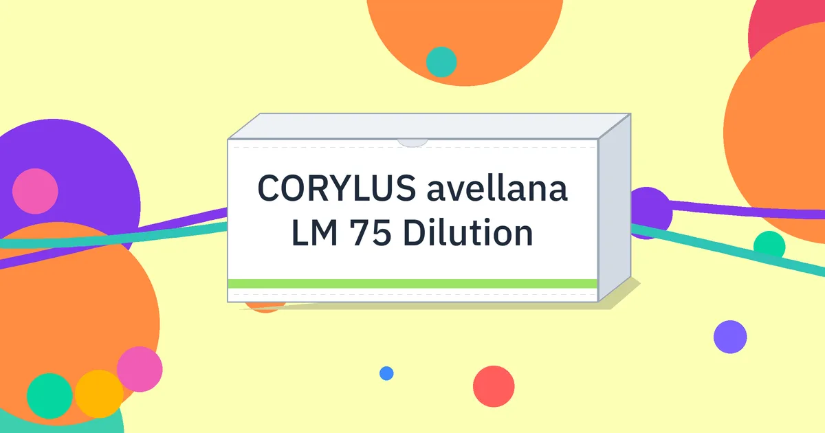 Symbolbild: Packung mit der Aufschrift CORYLUS avellana LM 75 Dilution (PZN 13454719) – Verfügbarkeit und Bezug in Apotheken in Frankfurt am Main