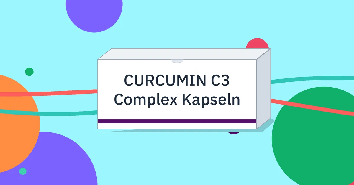 Symbolbild: Packung mit der Aufschrift CURCUMIN C3 Complex Kapseln (PZN 19268260) – Verfügbarkeit und Bezug in Apotheken in Frankfurt am Main