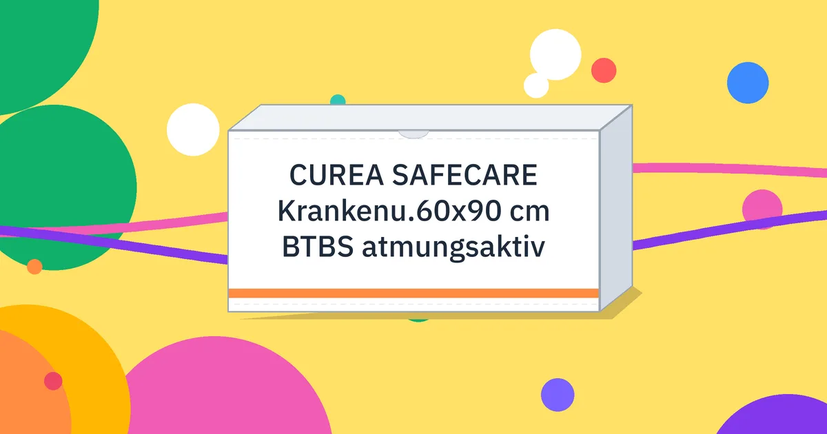 Symbolbild: Packung mit der Aufschrift CUREA SAFECARE Krankenu.60x90 cm BTBS atmungsaktiv (PZN 14199152) – Verfügbarkeit und Bezug in Apotheken in Frankfurt am Main