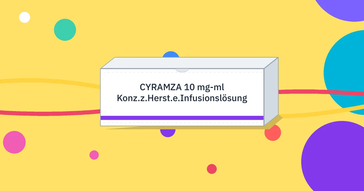 Symbolbild: Packung mit der Aufschrift CYRAMZA 10 mg-ml Konz.z.Herst.e.Infusionslösung (PZN 10852299) – Verfügbarkeit und Bezug in Apotheken in Frankfurt am Main