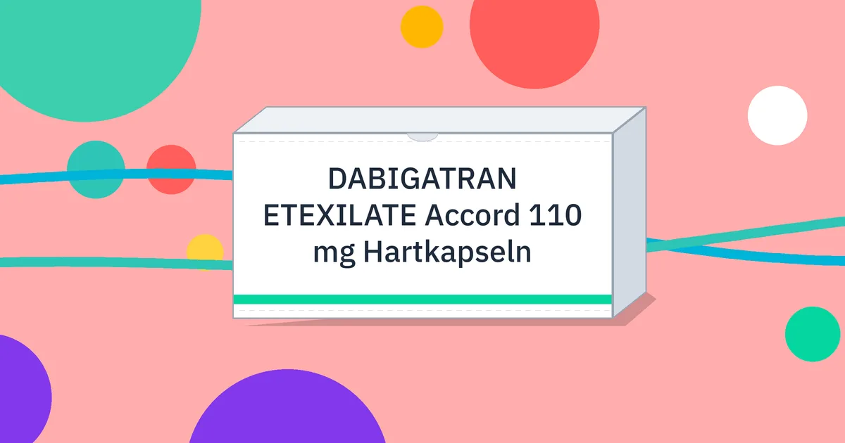 Symbolbild: Packung mit der Aufschrift DABIGATRAN ETEXILATE Accord 110 mg Hartkapseln (PZN 19196738) – Verfügbarkeit und Bezug in Apotheken in Frankfurt am Main