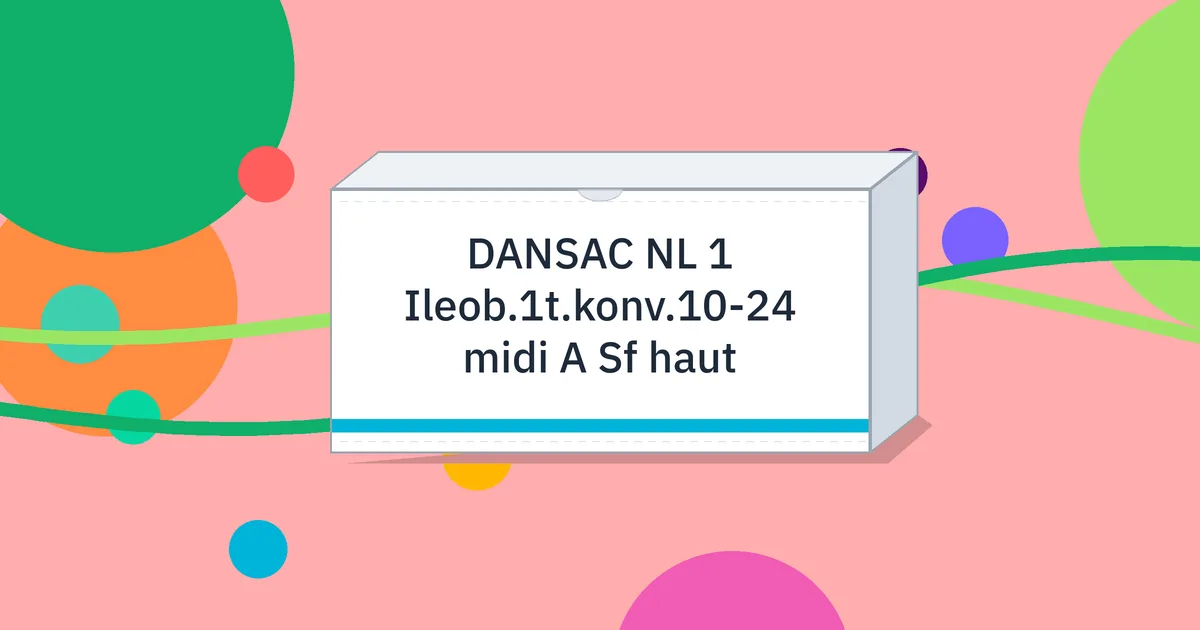 Symbolbild: Packung mit der Aufschrift DANSAC NL 1 Ileob.1t.konv.10-24 midi A Sf haut (PZN 10945925) – Verfügbarkeit und Bezug in Apotheken in Frankfurt am Main