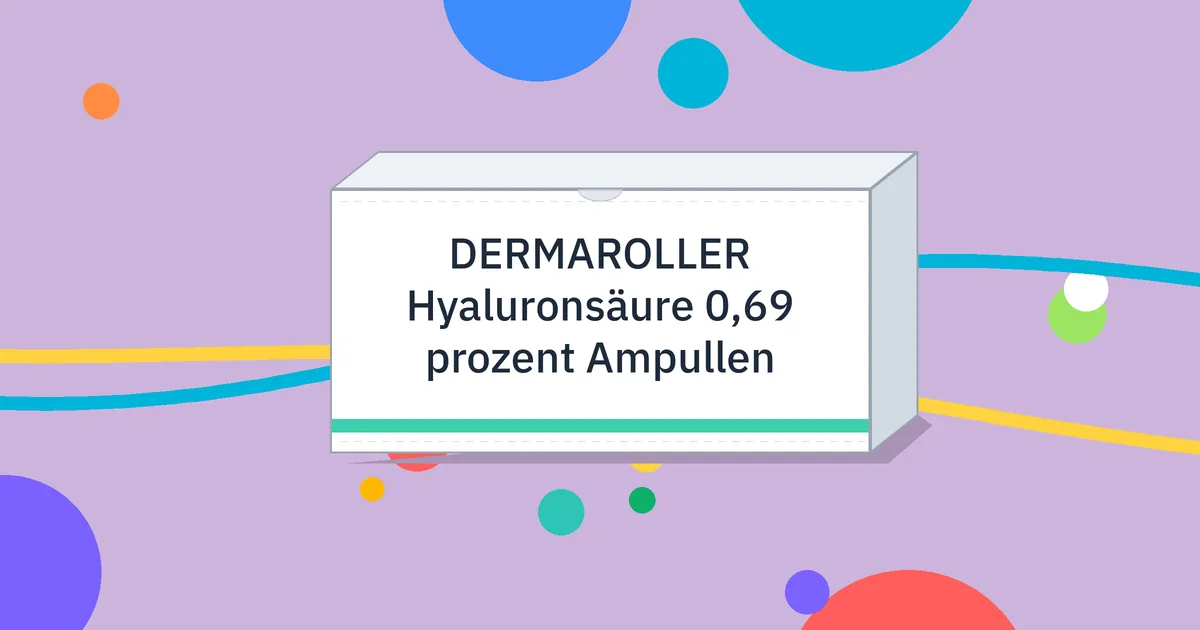 Symbolbild: Packung mit der Aufschrift DERMAROLLER Hyaluronsäure 0,69 prozent Ampullen (PZN 19170288) – Verfügbarkeit und Bezug in Apotheken in Frankfurt am Main