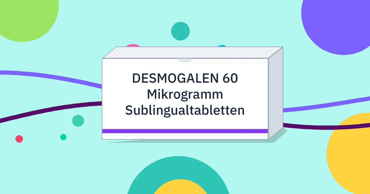 Symbolbild: Packung mit der Aufschrift DESMOGALEN 60 Mikrogramm Sublingualtabletten (PZN 19150251) – Verfügbarkeit und Bezug in Apotheken in Frankfurt am Main