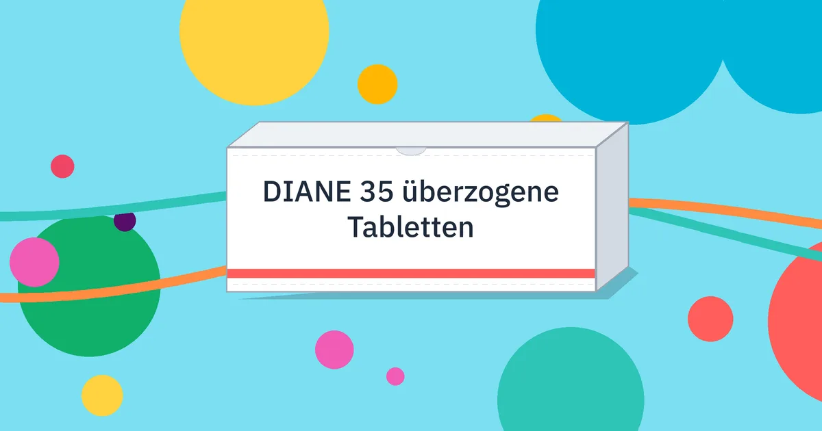 Symbolbild: Packung mit der Aufschrift DIANE 35 überzogene Tabletten (PZN 08763950) – Verfügbarkeit und Bezug in Apotheken in Frankfurt am Main