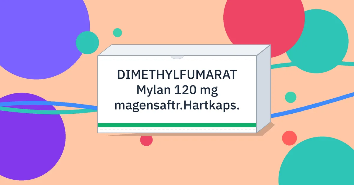 Symbolbild: Packung mit der Aufschrift DIMETHYLFUMARAT Mylan 120 mg magensaftr.Hartkaps. (PZN 18031567) – Verfügbarkeit und Bezug in Apotheken in Frankfurt am Main