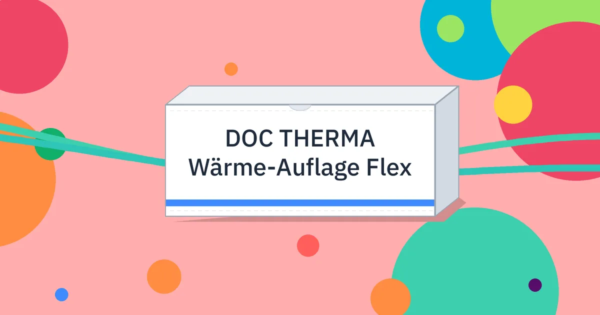 Symbolbild: Packung mit der Aufschrift DOC THERMA Wärme-Auflage Flex (PZN 20306327) – Verfügbarkeit und Bezug in Apotheken in Frankfurt am Main