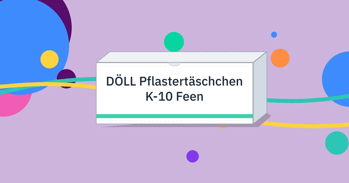 Symbolbild: Packung mit der Aufschrift DÖLL Pflastertäschchen K-10 Feen (PZN 19495777) – Verfügbarkeit und Bezug in Apotheken in Frankfurt am Main