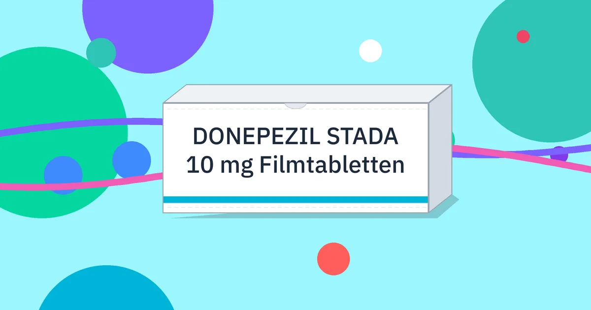 Symbolbild: Packung mit der Aufschrift DONEPEZIL STADA 10 mg Filmtabletten (PZN 09335305) – Verfügbarkeit und Bezug in Apotheken in Frankfurt am Main