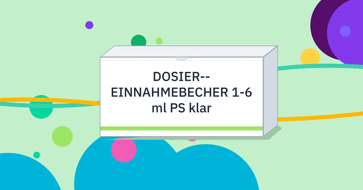 Symbolbild: Packung mit der Aufschrift DOSIER--EINNAHMEBECHER 1-6 ml PS klar (PZN 18138905) – Verfügbarkeit und Bezug in Apotheken in Frankfurt am Main