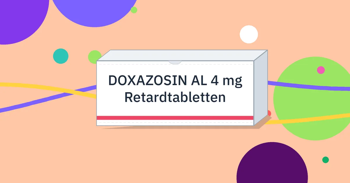 Symbolbild: Packung mit der Aufschrift DOXAZOSIN AL 4 mg Retardtabletten (PZN 03126150) – Verfügbarkeit und Bezug in Apotheken in Frankfurt am Main