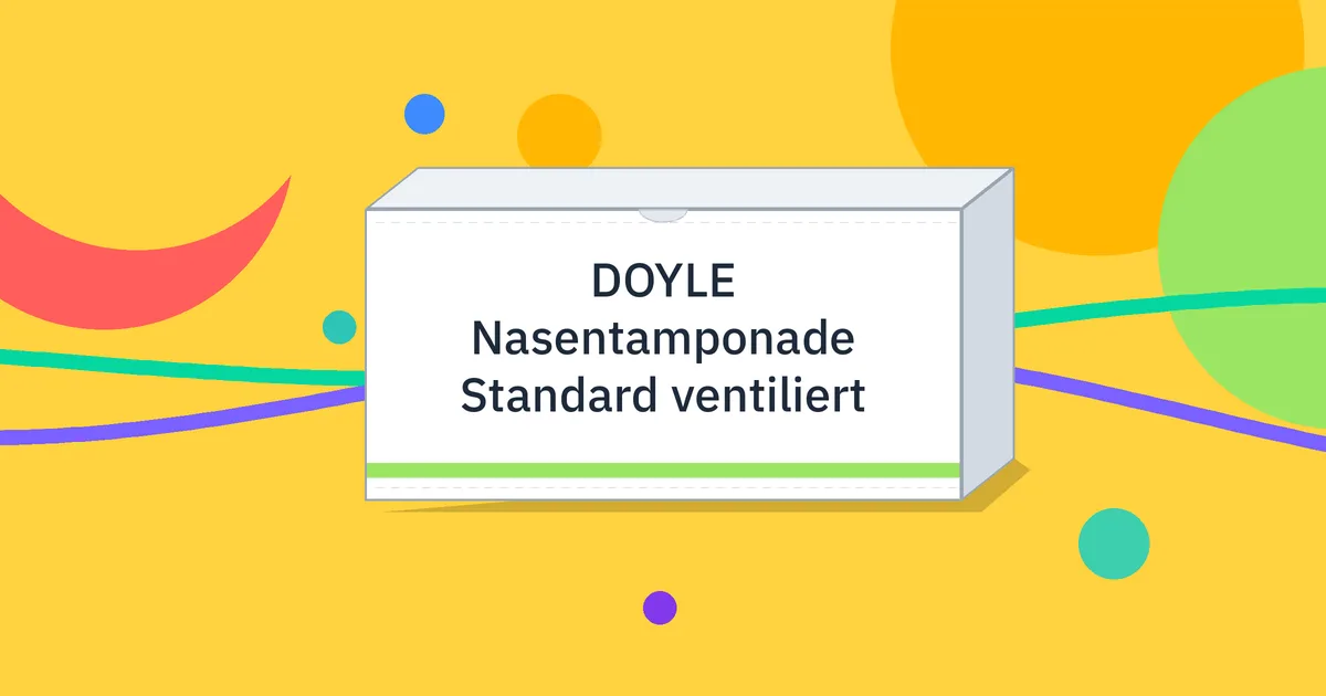 Symbolbild: Packung mit der Aufschrift DOYLE Nasentamponade Standard ventiliert (PZN 06592409) – Verfügbarkeit und Bezug in Apotheken in Frankfurt am Main