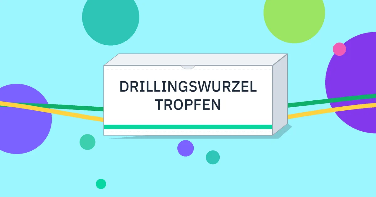 Symbolbild: Packung mit der Aufschrift DRILLINGSWURZEL TROPFEN (PZN 15230906) – Verfügbarkeit und Bezug in Apotheken in Frankfurt am Main