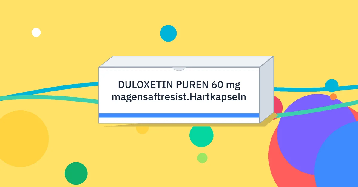 Symbolbild: Packung mit der Aufschrift DULOXETIN PUREN 60 mg magensaftresist.Hartkapseln (PZN 11175955) – Verfügbarkeit und Bezug in Apotheken in Frankfurt am Main