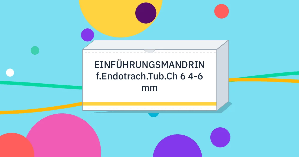 Symbolbild: Packung mit der Aufschrift EINFÜHRUNGSMANDRIN f.Endotrach.Tub.Ch 6 4-6 mm (PZN 07220236) – Verfügbarkeit und Bezug in Apotheken in Frankfurt am Main