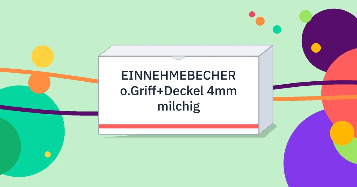 Symbolbild: Packung mit der Aufschrift EINNEHMEBECHER o.Griff+Deckel 4mm milchig (PZN 01349673) – Verfügbarkeit und Bezug in Apotheken in Frankfurt am Main