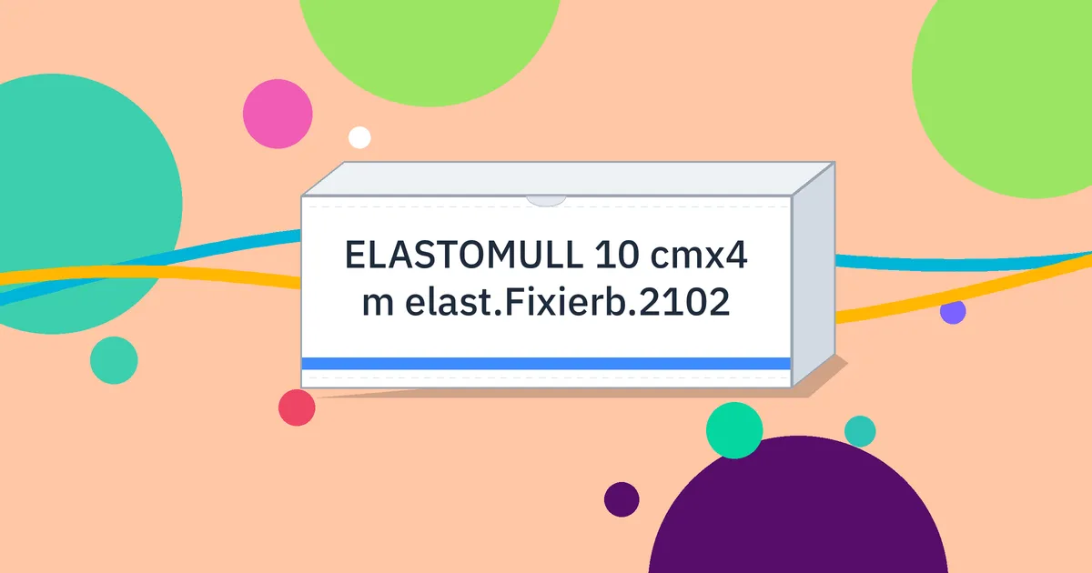 Symbolbild: Packung mit der Aufschrift ELASTOMULL 10 cmx4 m elast.Fixierb.2102 (PZN 20338913) – Verfügbarkeit und Bezug in Apotheken in Frankfurt am Main