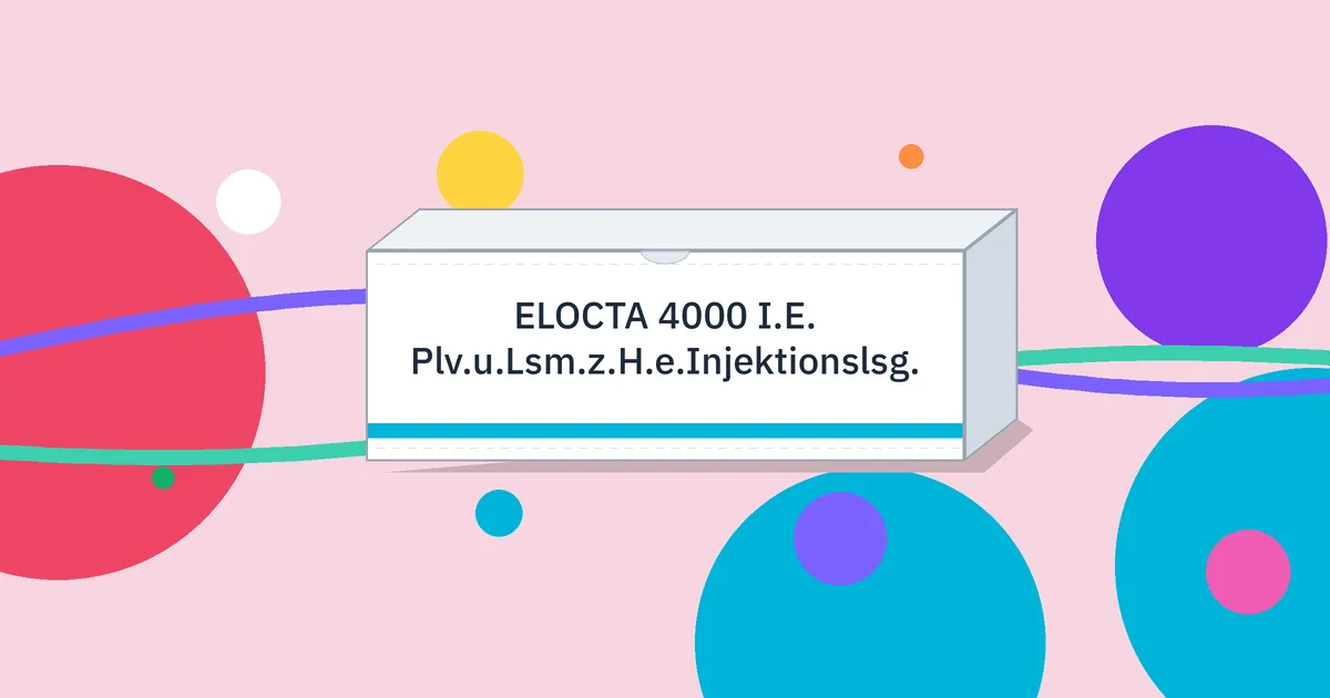 Symbolbild: Packung mit der Aufschrift ELOCTA 4000 I.E. Plv.u.Lsm.z.H.e.Injektionslsg. (PZN 15782729) – Verfügbarkeit und Bezug in Apotheken in Frankfurt am Main