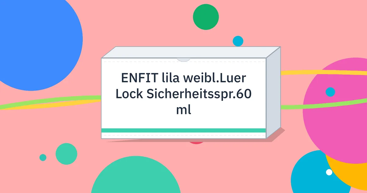 Symbolbild: Packung mit der Aufschrift ENFIT lila weibl.Luer Lock Sicherheitsspr.60 ml (PZN 16735092) – Verfügbarkeit und Bezug in Apotheken in Frankfurt am Main