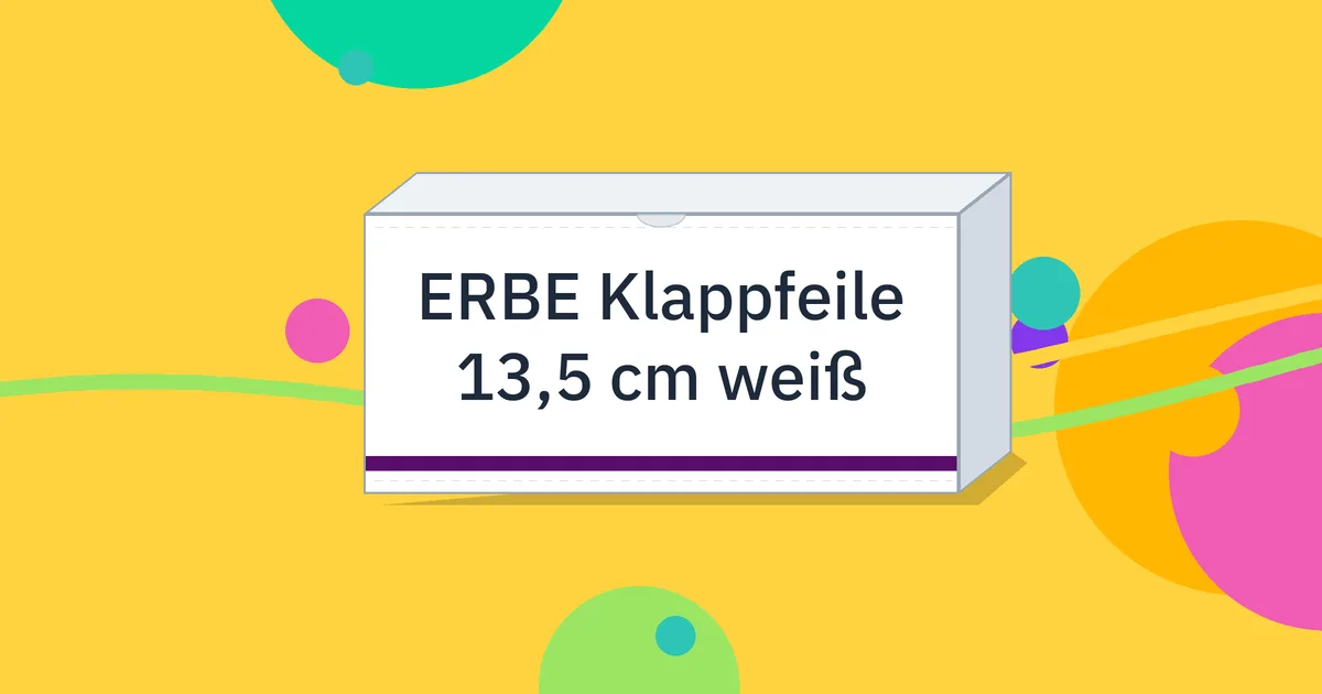 Symbolbild: Packung mit der Aufschrift ERBE Klappfeile 13,5 cm weiß (PZN 20052766) – Verfügbarkeit und Bezug in Apotheken in Frankfurt am Main