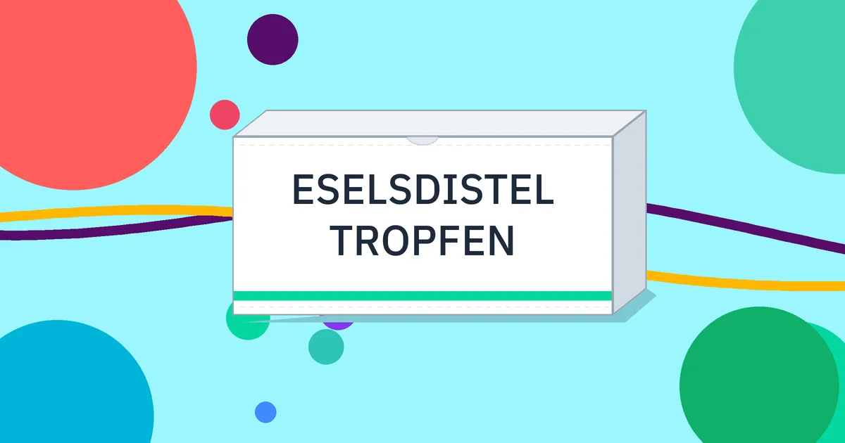 Symbolbild: Packung mit der Aufschrift ESELSDISTEL TROPFEN (PZN 15228878) – Verfügbarkeit und Bezug in Apotheken in Frankfurt am Main