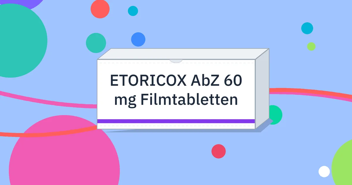 Symbolbild: Packung mit der Aufschrift ETORICOX AbZ 60 mg Filmtabletten (PZN 12380901) – Verfügbarkeit und Bezug in Apotheken in Frankfurt am Main