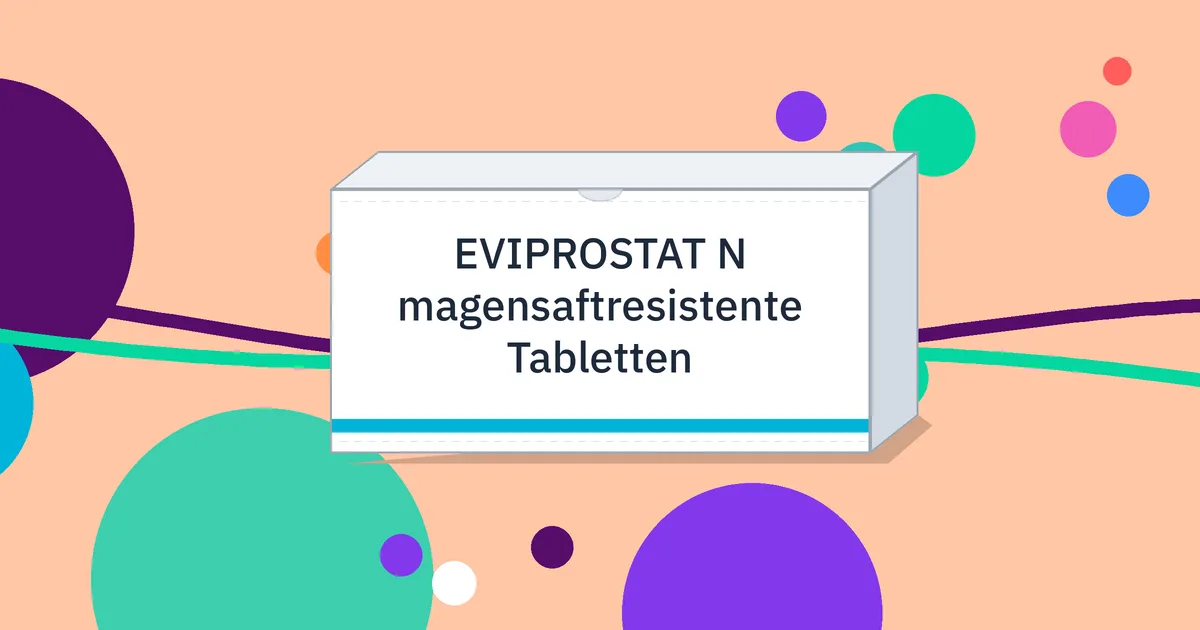 Symbolbild: Packung mit der Aufschrift EVIPROSTAT N magensaftresistente Tabletten (PZN 16779942) – Verfügbarkeit und Bezug in Apotheken in Frankfurt am Main