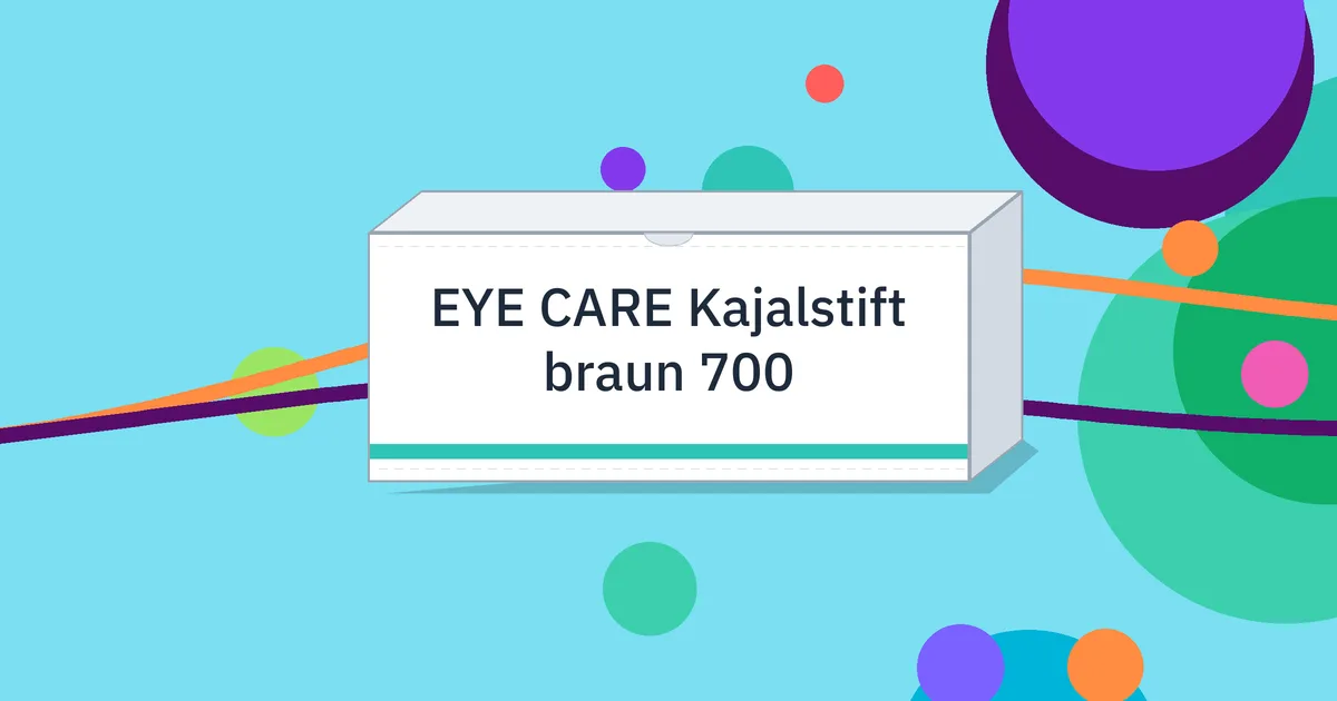 Symbolbild: Packung mit der Aufschrift EYE CARE Kajalstift braun 700 (PZN 07658398) – Verfügbarkeit und Bezug in Apotheken in Frankfurt am Main