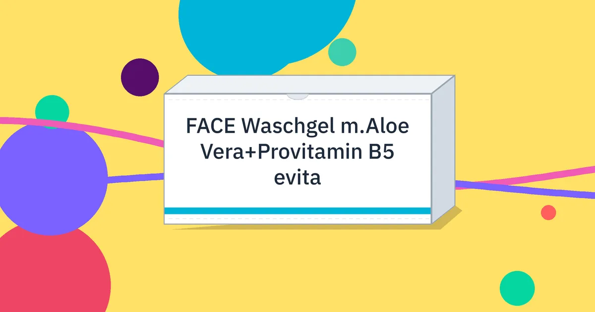 Symbolbild: Packung mit der Aufschrift FACE Waschgel m.Aloe Vera+Provitamin B5 evita (PZN 16203975) – Verfügbarkeit und Bezug in Apotheken in Frankfurt am Main