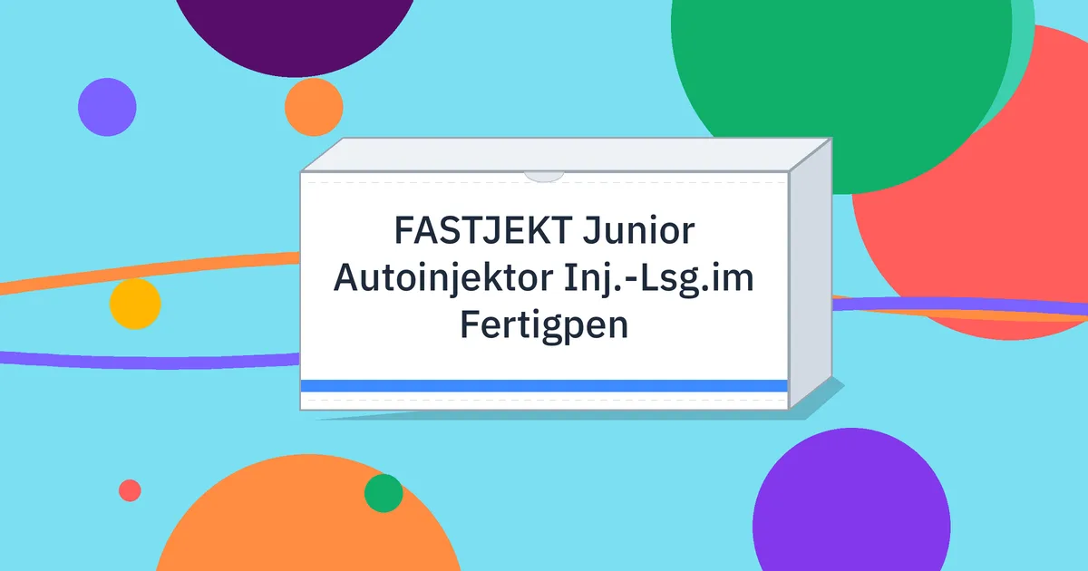 Symbolbild: Packung mit der Aufschrift FASTJEKT Junior Autoinjektor Inj.-Lsg.im Fertigpen (PZN 09738919) – Verfügbarkeit und Bezug in Apotheken in Frankfurt am Main