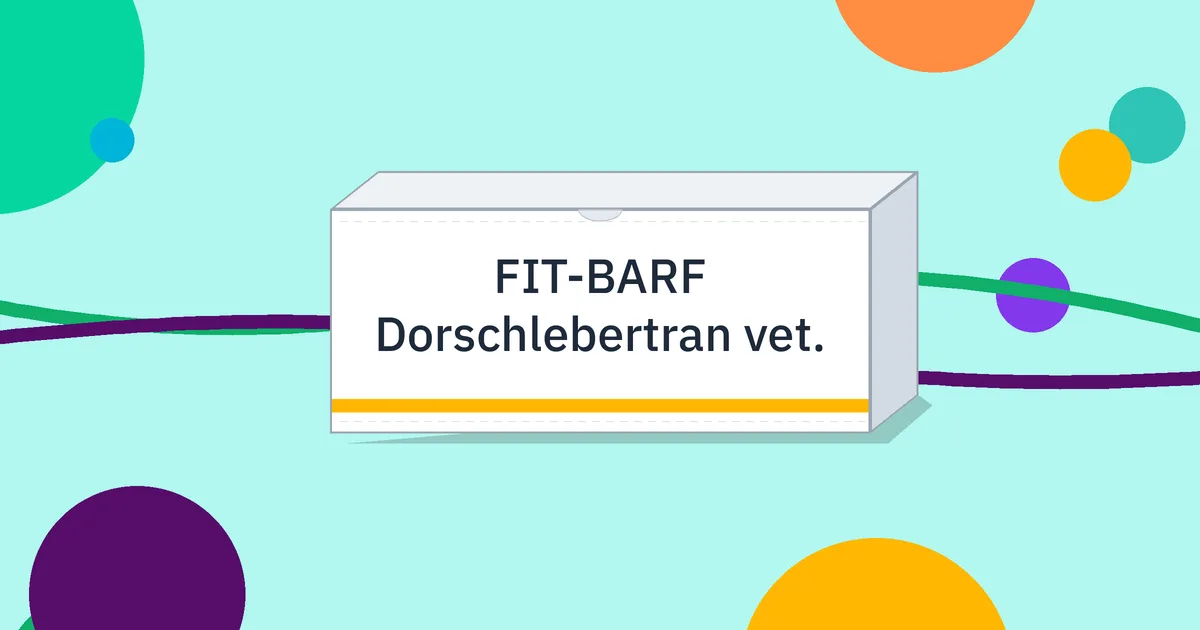 Symbolbild: Packung mit der Aufschrift FIT-BARF Dorschlebertran vet. (PZN 07381264) – Verfügbarkeit und Bezug in Apotheken in Frankfurt am Main