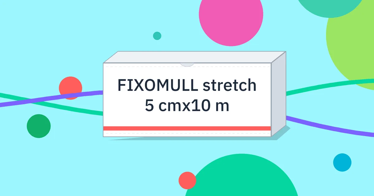 Symbolbild: Packung mit der Aufschrift FIXOMULL stretch 5 cmx10 m (PZN 17639717) – Verfügbarkeit und Bezug in Apotheken in Frankfurt am Main