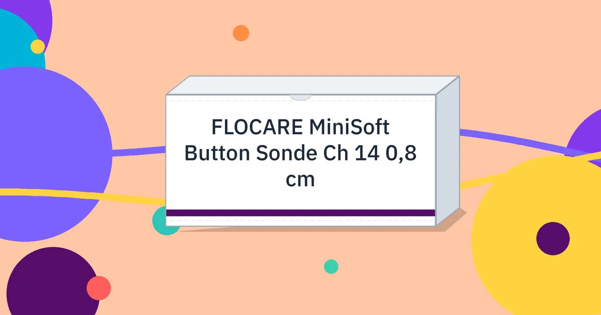 Symbolbild: Packung mit der Aufschrift FLOCARE MiniSoft Button Sonde Ch 14 0,8 cm (PZN 16019059) – Verfügbarkeit und Bezug in Apotheken in Frankfurt am Main