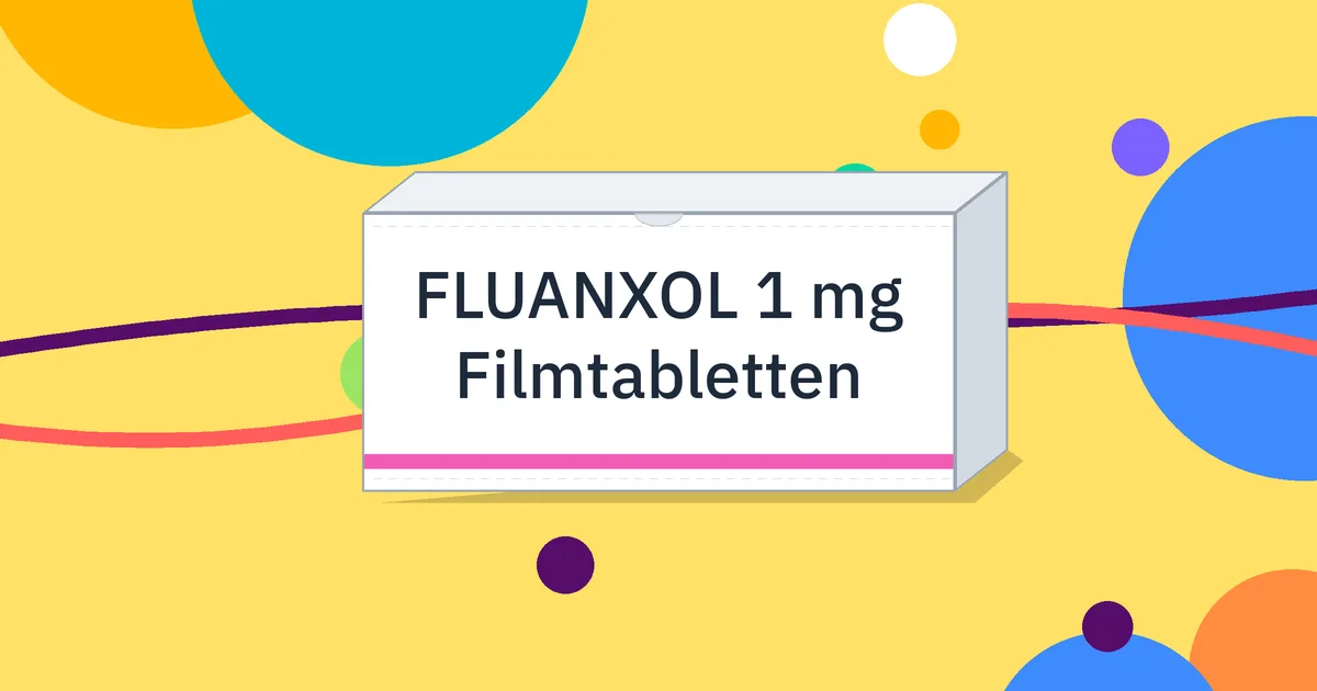 Symbolbild: Packung mit der Aufschrift FLUANXOL 1 mg Filmtabletten (PZN 19103814) – Verfügbarkeit und Bezug in Apotheken in Frankfurt am Main