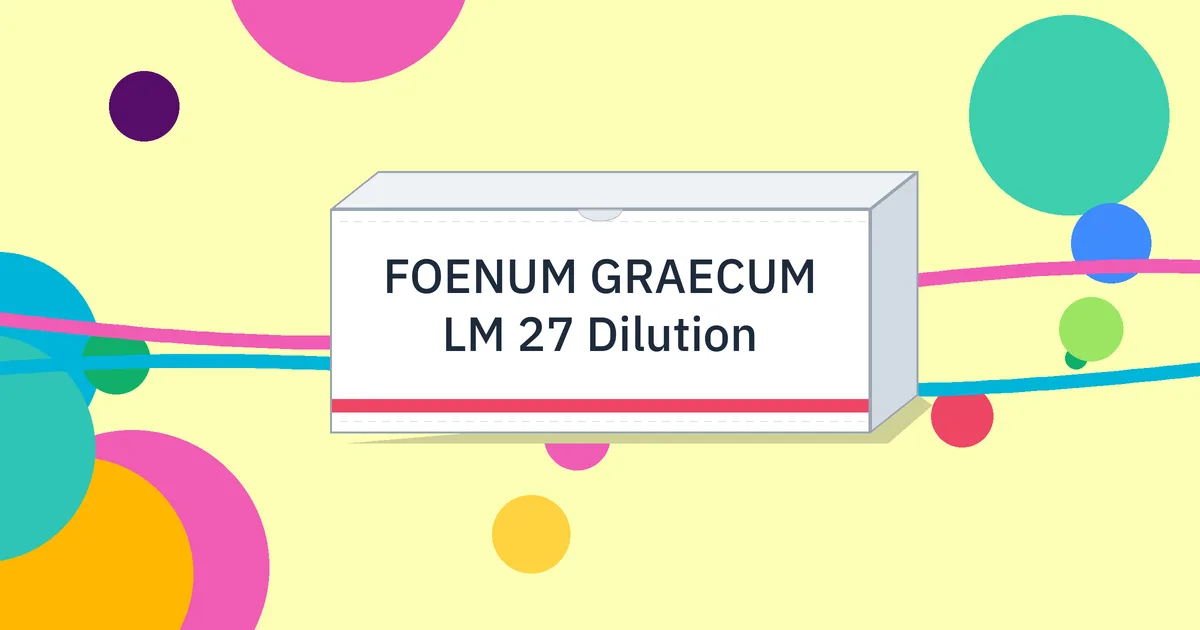 Symbolbild: Packung mit der Aufschrift FOENUM GRAECUM LM 27 Dilution (PZN 13490365) – Verfügbarkeit und Bezug in Apotheken in Frankfurt am Main