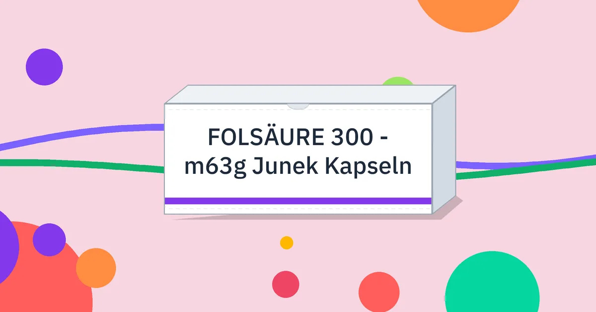 Symbolbild: Packung mit der Aufschrift FOLSÄURE 300 -m63g Junek Kapseln (PZN 10052647) – Verfügbarkeit und Bezug in Apotheken in Frankfurt am Main