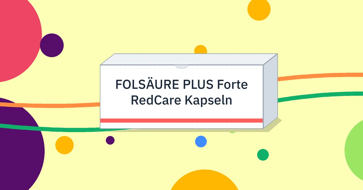 Symbolbild: Packung mit der Aufschrift FOLSÄURE PLUS Forte RedCare Kapseln (PZN 18050694) – Verfügbarkeit und Bezug in Apotheken in Frankfurt am Main