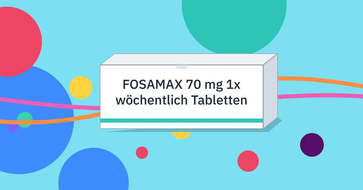 Symbolbild: Packung mit der Aufschrift FOSAMAX 70 mg 1x wöchentlich Tabletten (PZN 00070182) – Verfügbarkeit und Bezug in Apotheken in Frankfurt am Main