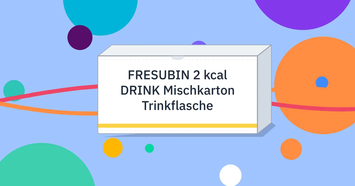 Symbolbild: Packung mit der Aufschrift FRESUBIN 2 kcal DRINK Mischkarton Trinkflasche (PZN 00323341) – Verfügbarkeit und Bezug in Apotheken in Frankfurt am Main