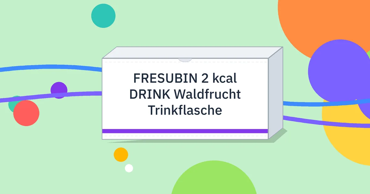Symbolbild: Packung mit der Aufschrift FRESUBIN 2 kcal DRINK Waldfrucht Trinkflasche (PZN 09619971) – Verfügbarkeit und Bezug in Apotheken in Frankfurt am Main